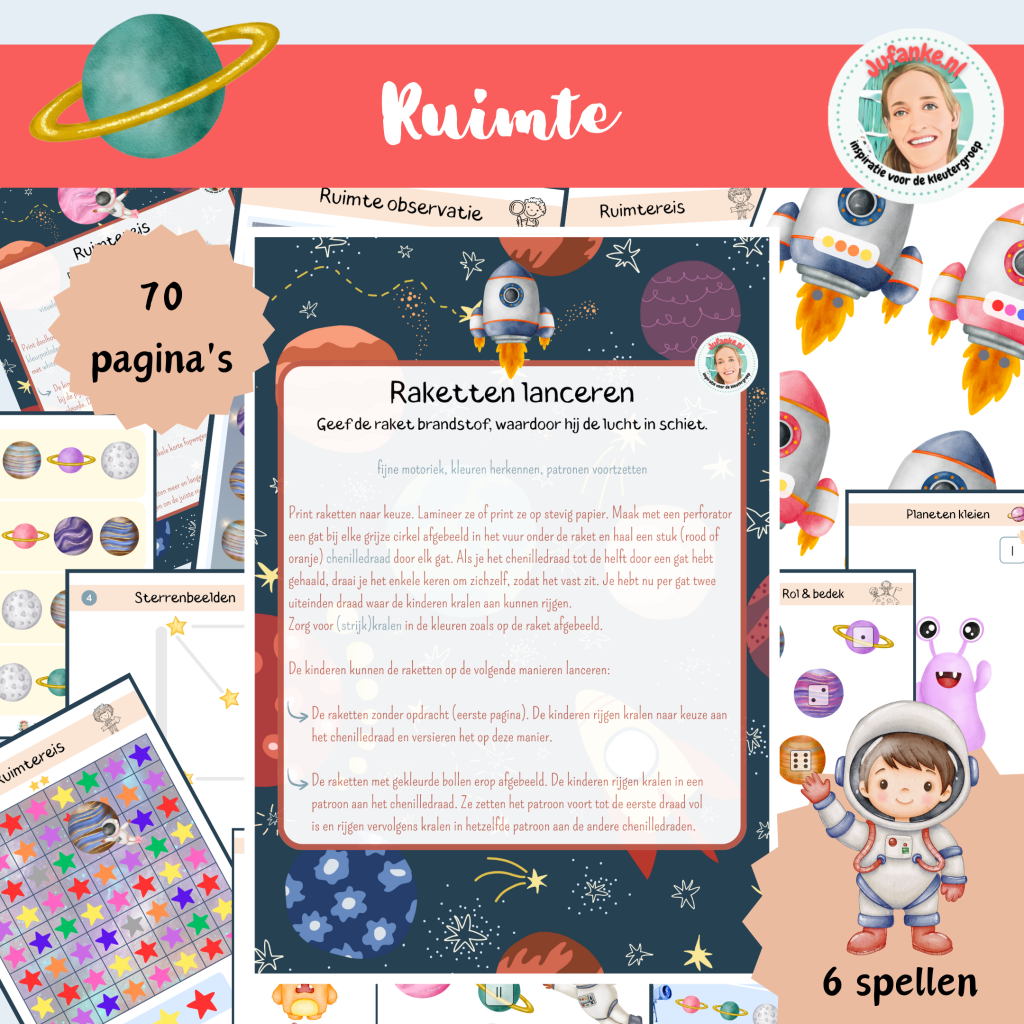 Thema ruimte kleuters | Spelinloop bundel | Juf Anke